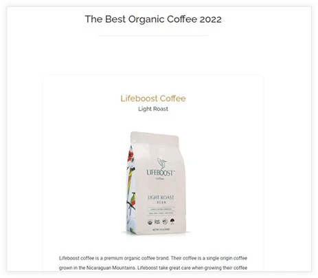 Healthy Coffee - Lifeboost Coffee